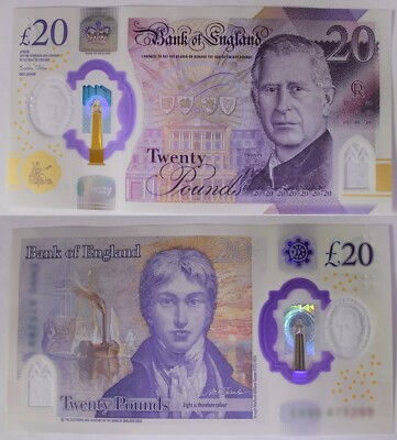 King Charles III UNC Polymer Plastic Bank of England £20 Twenty Pound ...