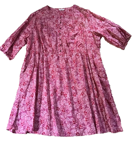Terra & Sky Womens Floral Dress Size 3X Pink Bloomcore Cottagecore ...