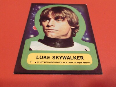 1977 LUKE SKYWALKER STAR WARS STICKER # 1 NM / MINT OR BETTER !! | eBay