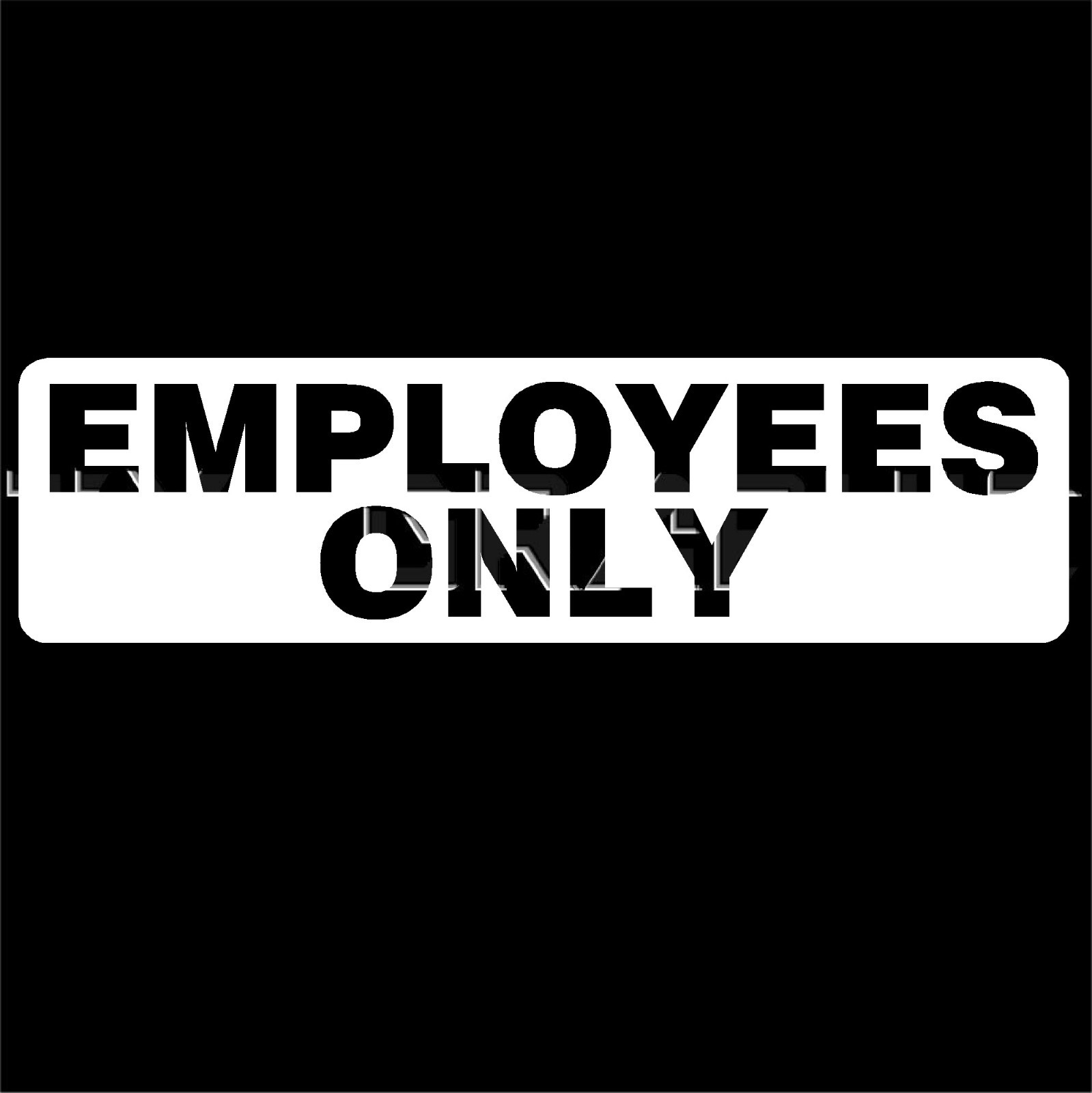 EMPLOYEES ONLY DECAL VINYL LETTER STICKER WALL DOOR WINDOW BUSINESS ...