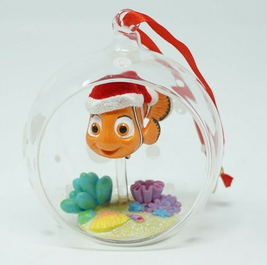 Disney Pixar Finding Nemo Glass Globe 2013 Sketchbook Ornament Santa ...