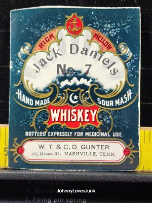 Jack Daniels Whiskey Medicinal Use Only Prohibition Era Reproduction ...