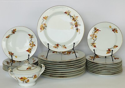 Craftsman China GOLDEN AUTUMN Salad Plate Rim Soup Bowl Dinner Plate ...