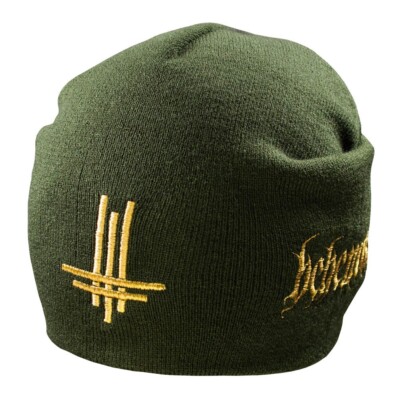 Behemoth Black Metal Band Beanie Winter Hat Olive Green Gold Embroidery ...
