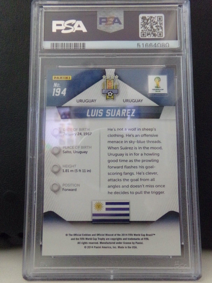 2014 PANINI PRIZM LUIS SUAREZ WORLD CUP PSA 9 | eBay