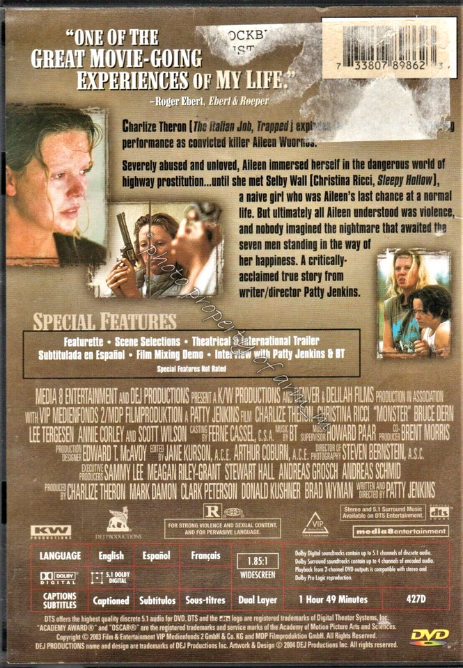 MONSTER / Charlize Theron, Christina Ricci - R rated - DVD LIKE NEW | eBay