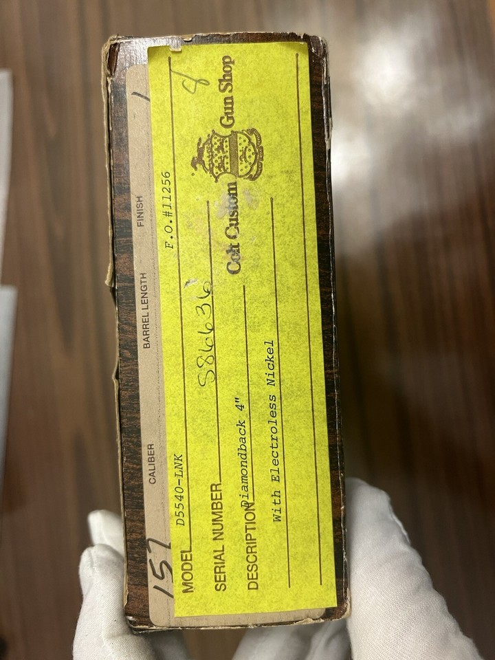 Colt Factory Original ELECTROLESS Nickel Custom Shop Diamondback Box ...