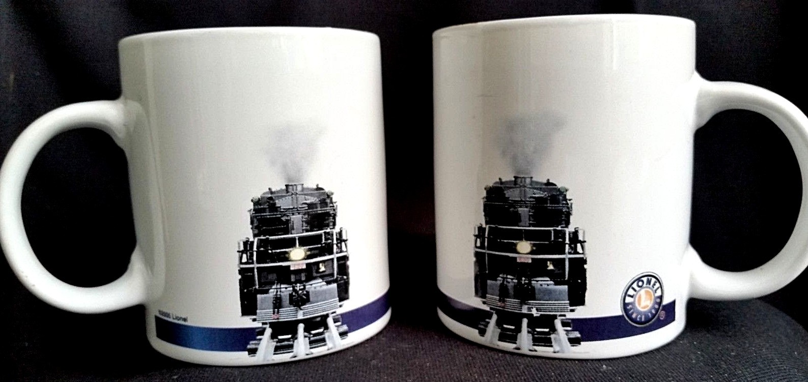 Lionel Train Coffee Mugs 2005 Tea Sherwood Engine Locomotives Pair 12 ...
