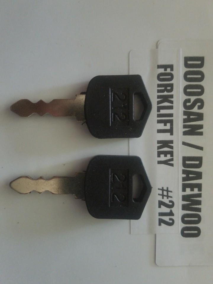 2 Keys # 212 Ignition Keys Doosan, Daewoo Forklift Heavy Equipment FAST ...