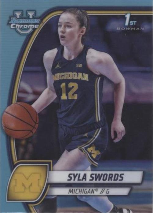 2024-25 Bowman University Chrome - Syla Swords #65 Sky Blue Refractor ...
