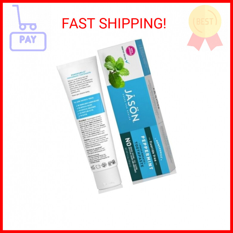 Jason Powersmile Whitening Fluoride-Free Toothpaste, Powerful ...