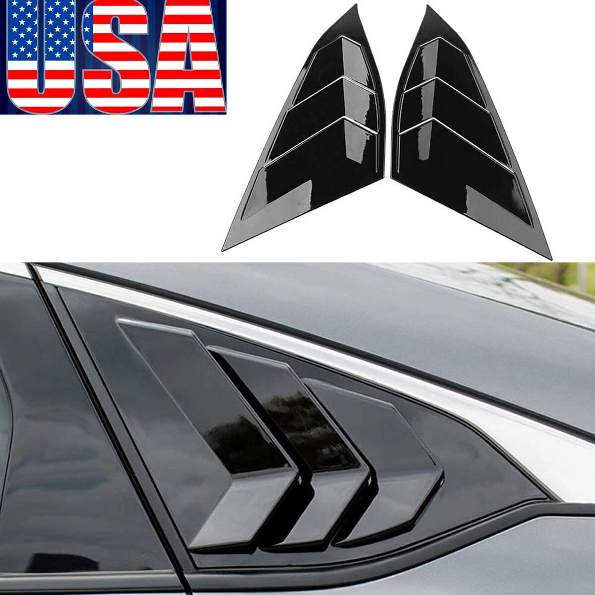 JDM Gloss Black Side Vent Rear Window Quarter Louver For, 43% OFF