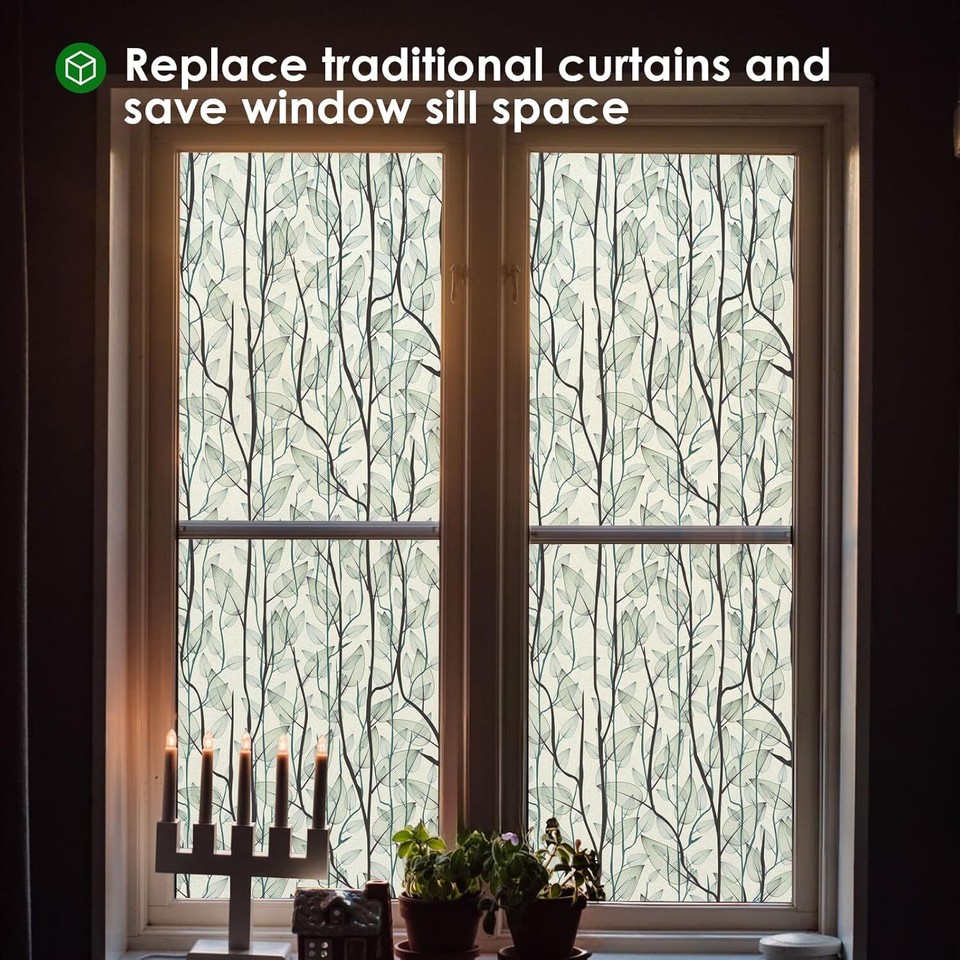 Window Film Privacy with Installation Tools, Decorative Stained Glass ...