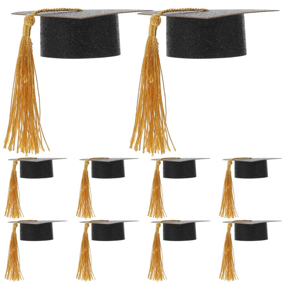 10 Pcs Diy Grad Cap Graduation Party Hats Mini Bachelor Decorative ...