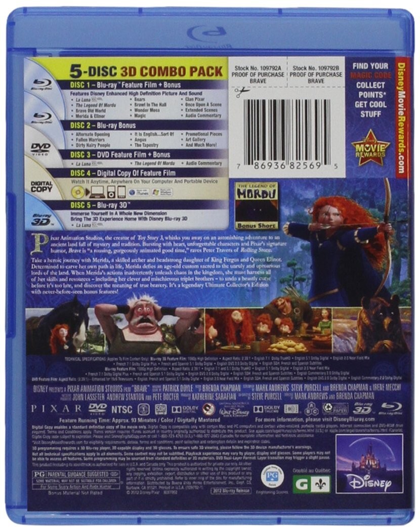 Brave (Blu-ray/DVD, 2012, 5-Disc Set, Ultimate Collectors Edition ...