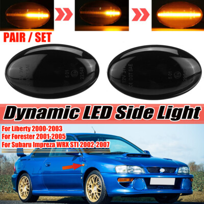 2x Dynamic LED Side Light Turn Signal Lamp For Subaru Impreza Wrx 02-07 ...