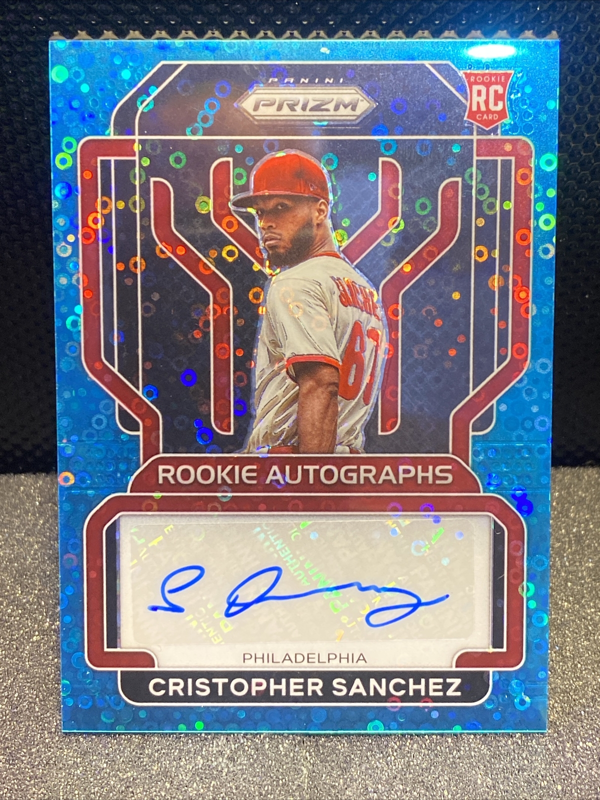 Cristopher Sanchez Auto /13 RC Color Match Disco Prizm Blue Rookie ...