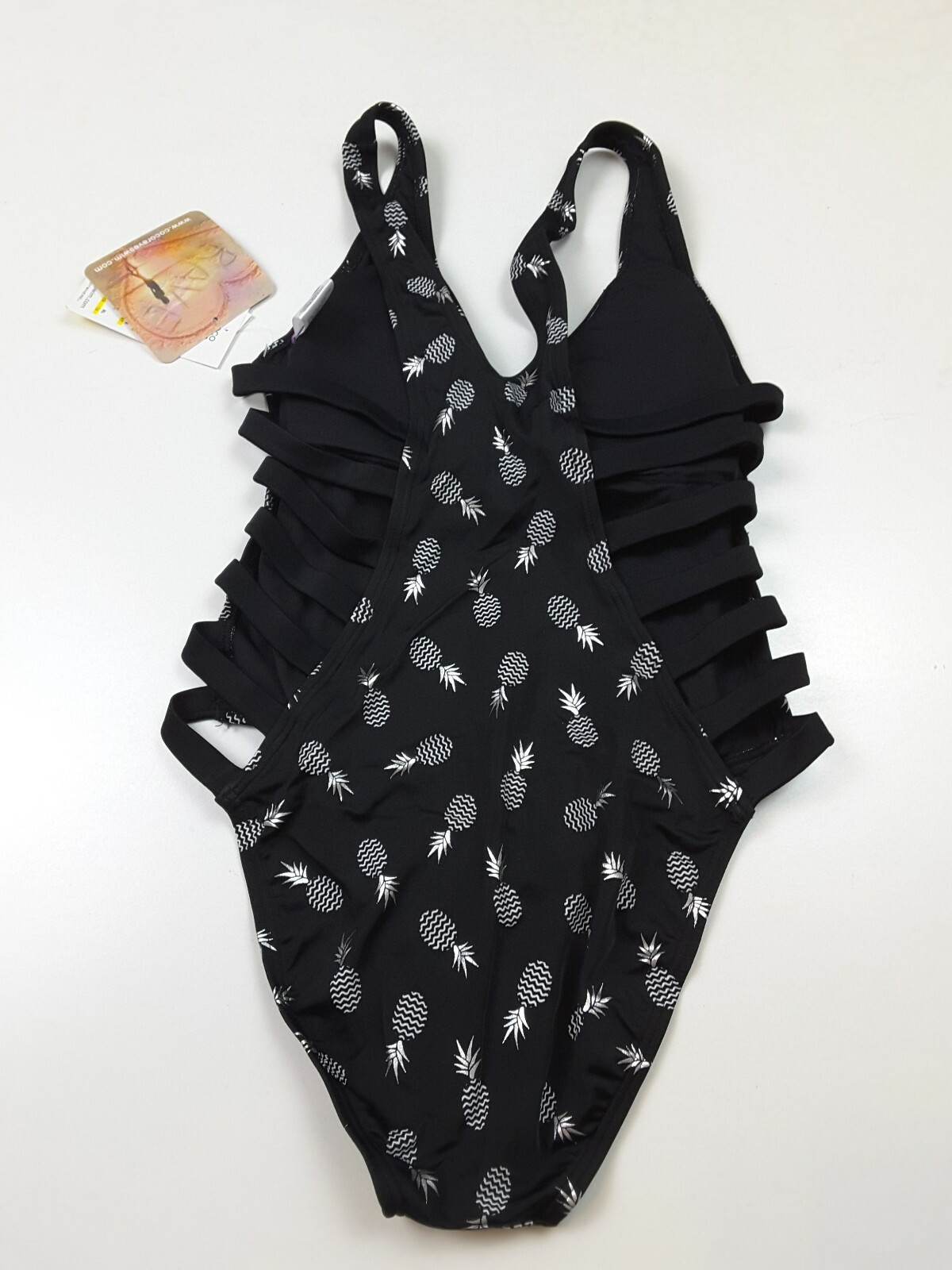 COCO RAVE Women's V-Neck One Piece Strappy Sides Swimsuit Pineapple ...