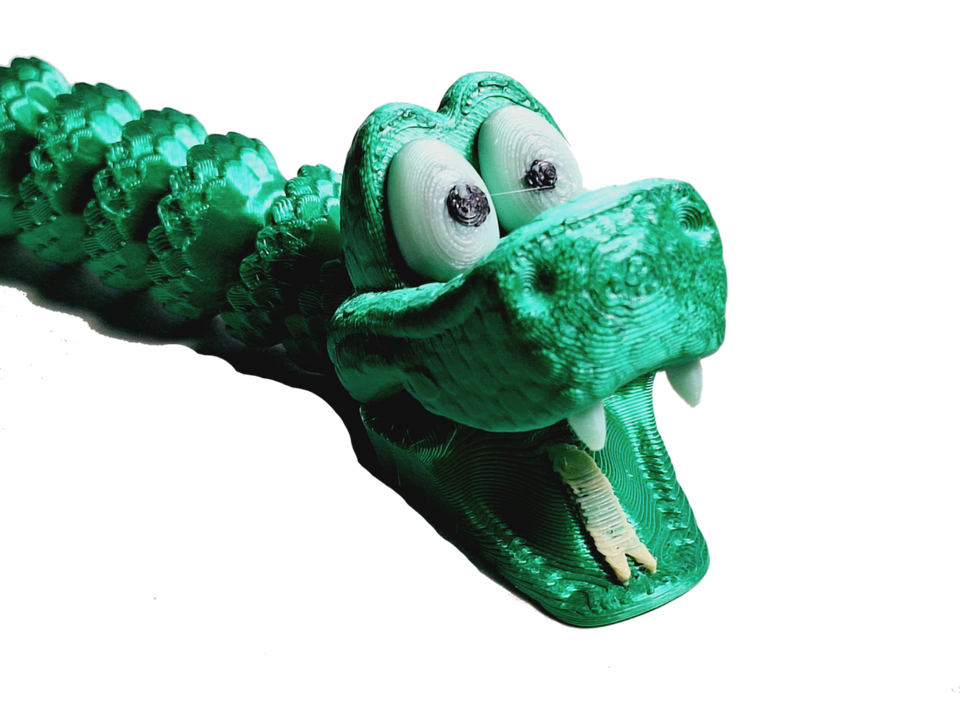 Flexi-Mech Cartoon RattleSnake 3d Print Articulated Mechanical Mouth ...