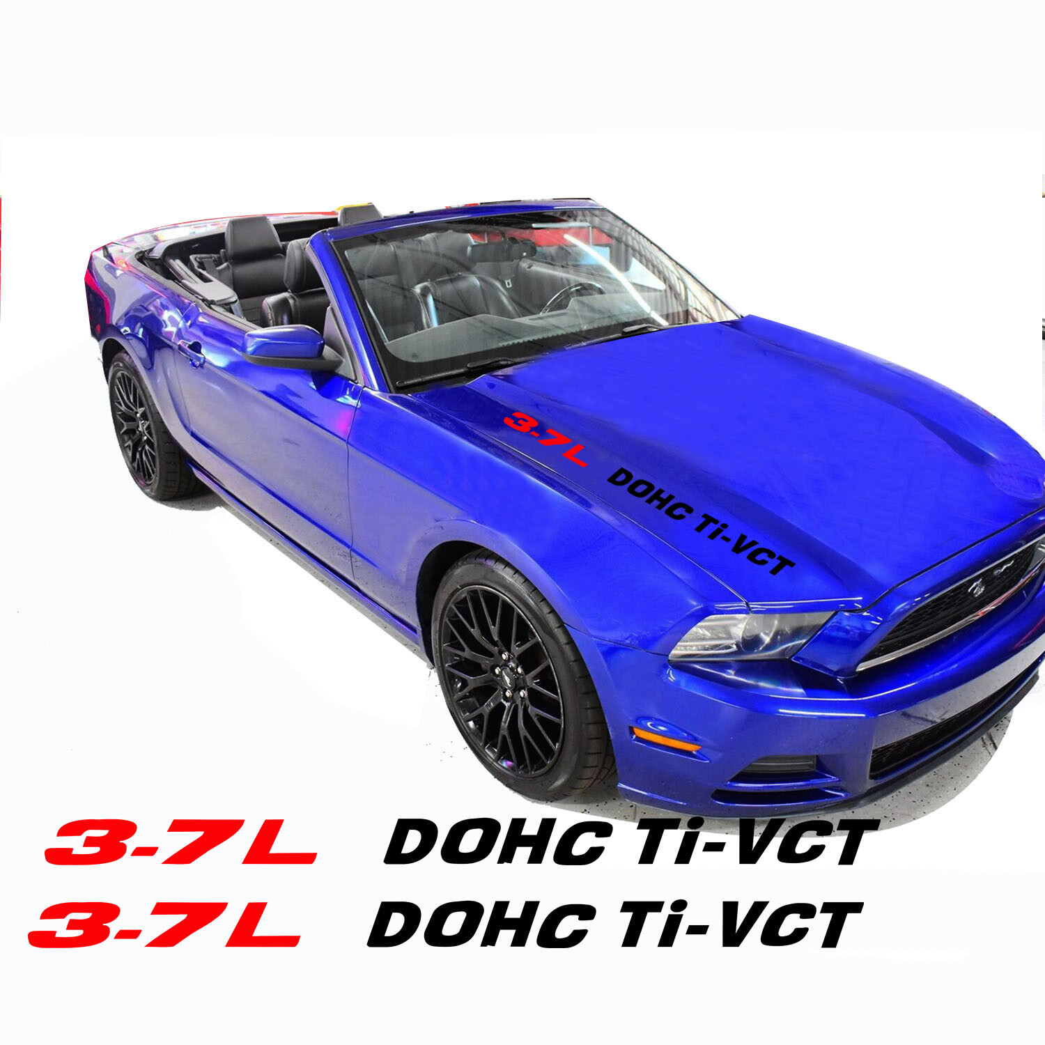 3.7L DOHC Ti-VCT Car Hood Emblem Sticker Decals For Ford Mustang V6 ...