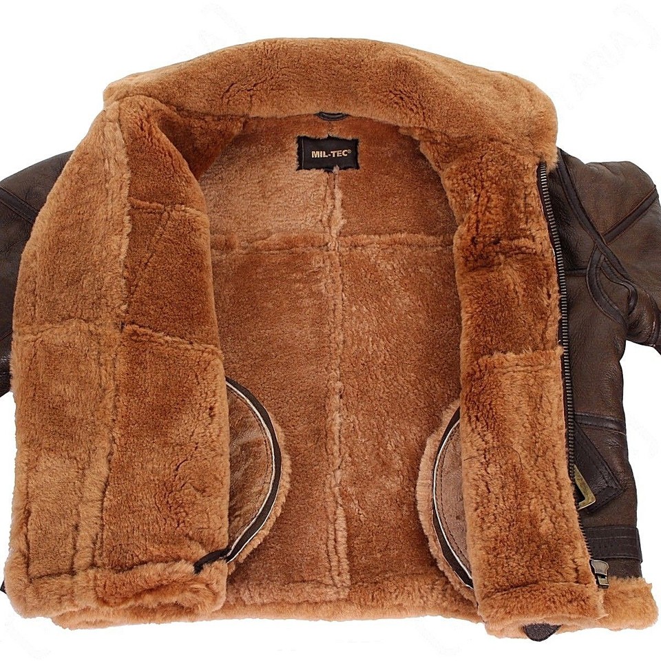 British Fighter Pilot Flying Jacket - Winter Leather Sheepskin RAF ...