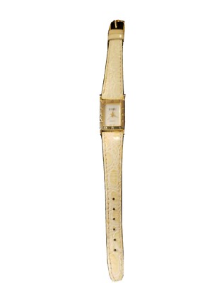 VTG GITANO 90'S GOLD TONE WOMEN WATCH - WHITE LEATHER BAND Need Battery ...