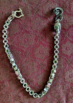 Biker Trucker Punk Skull Steel Hex Nut And Copper Wallet Chain Handmade ...