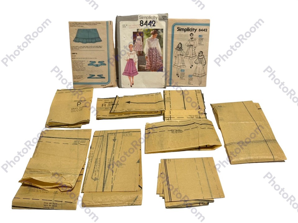 Simplicity Sewing Pattern 8442 Yoked Ruffled Blouse Skirt Misses 10 ...