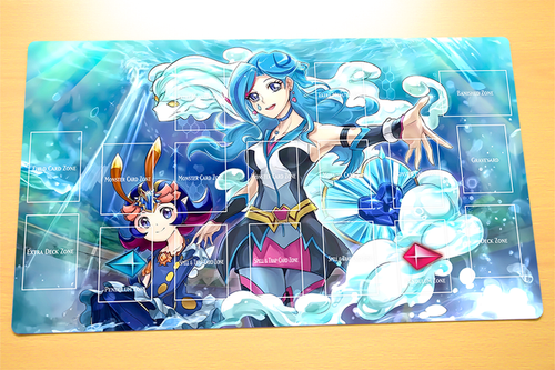 G1526 Yugioh Playmat Zaizen Blue Maiden Marincess Slug Crystal Heart Duel Mat | eBay