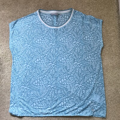 CECIL GERMANY SIZE XXL UK 22 TURQUOISE BLUE BURN OUT PRINT T SHIRT TOP ...