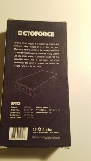 Octoforce 8000mah Wireless Power Bank - F1 Experiences Black for sale ...
