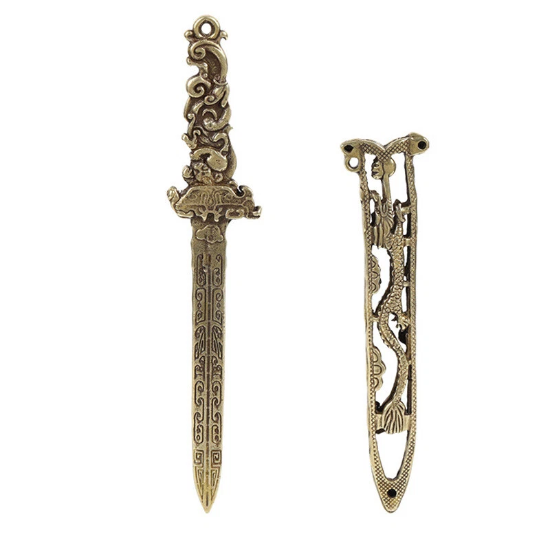 Small Asain Golden Dagger With Animal On It