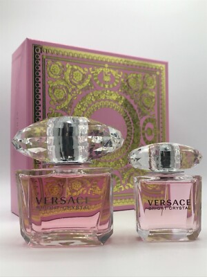 Versace Bright Crystal 2pc Set Perfume Spray 3.0 oz and 1.0 oz New In ...