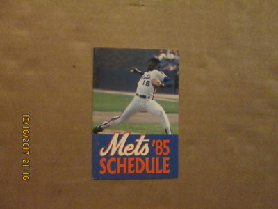 MLB New York Mets Vintage Circa 1985 Logo Baseball Pocket Schedule | eBay