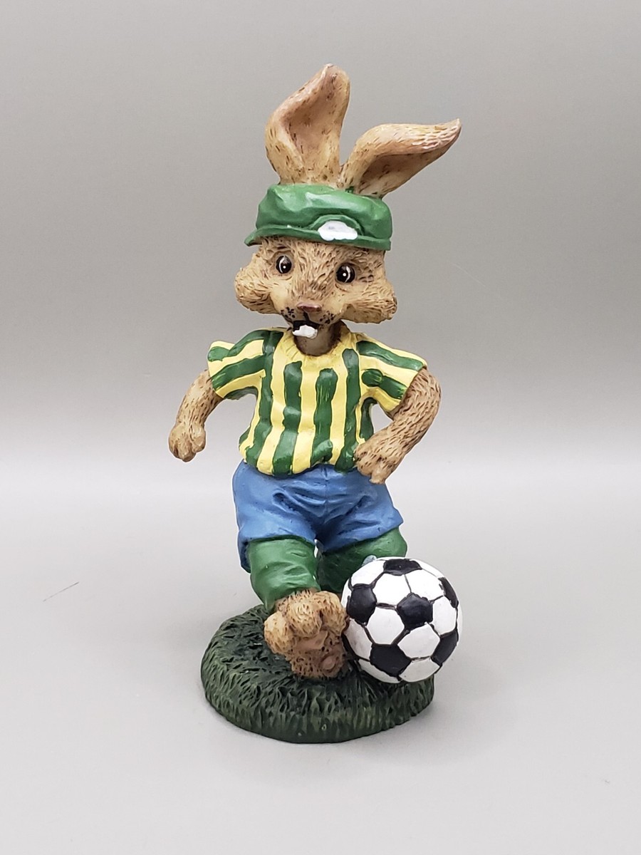 Easter Bunny Playing Football Happy Easter Soccer Ball Ears Rabbit