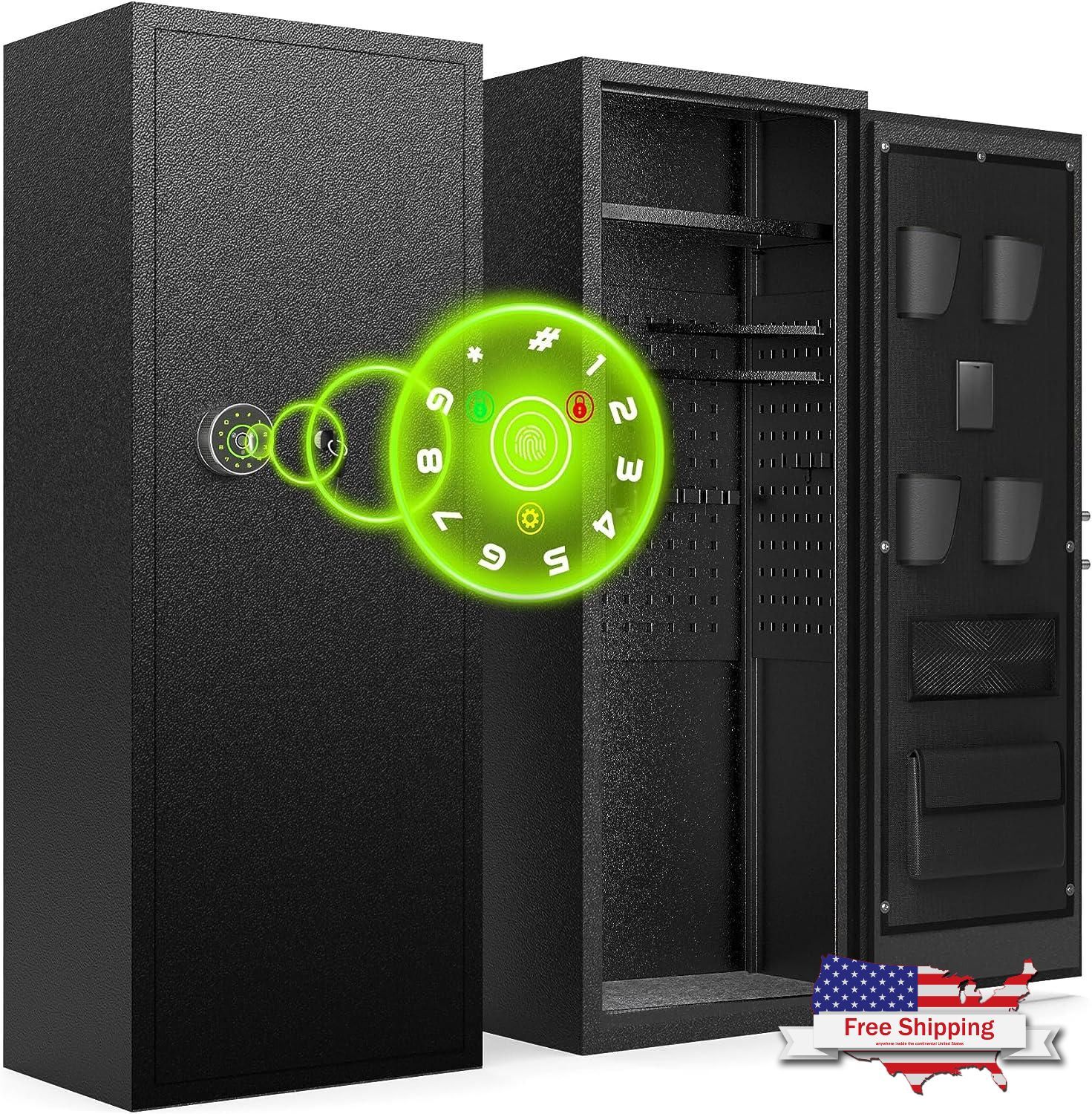 Fingerprint Rifle Gun Safe, 10-12 Gun Safes For Home Rifle And Pistols ...