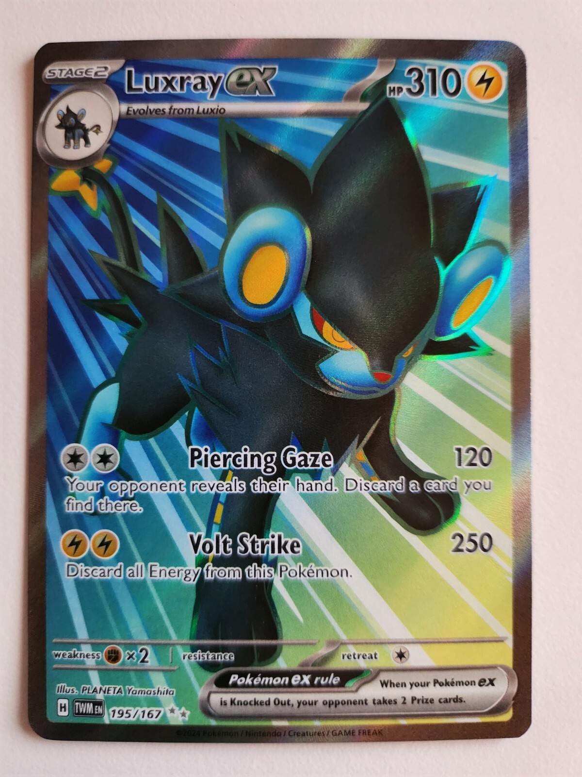 Luxray ex 195/167 Twilight Masquerade Ultra Rare Full Art Holo Pokémon ...