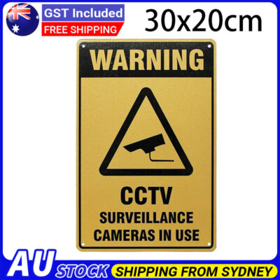 Warning CCTV Surveillance Camera In Use Sign 300x200 Metal Security ...
