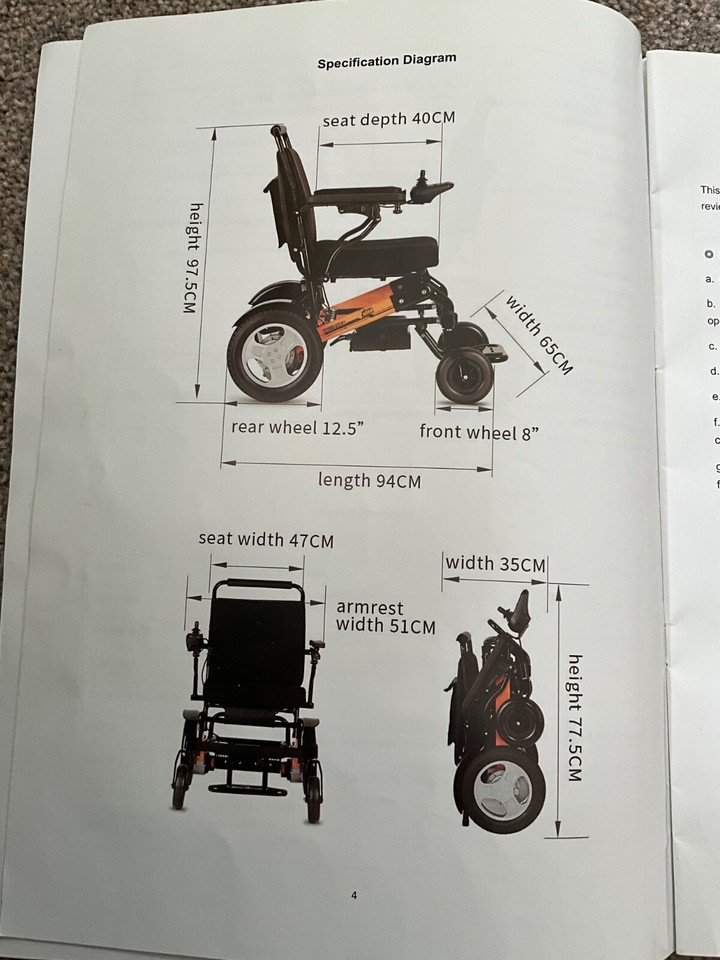 Monarch Mobility Wheelchair Ezi-Fold Lightweight Folding Electric | eBay UK