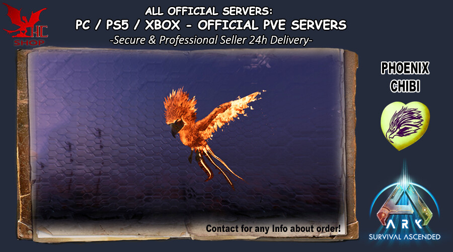 Ark Survival Ascended PC/PS5/XBOX -Official PVE - CHIBI PHOENIX (RARE ...