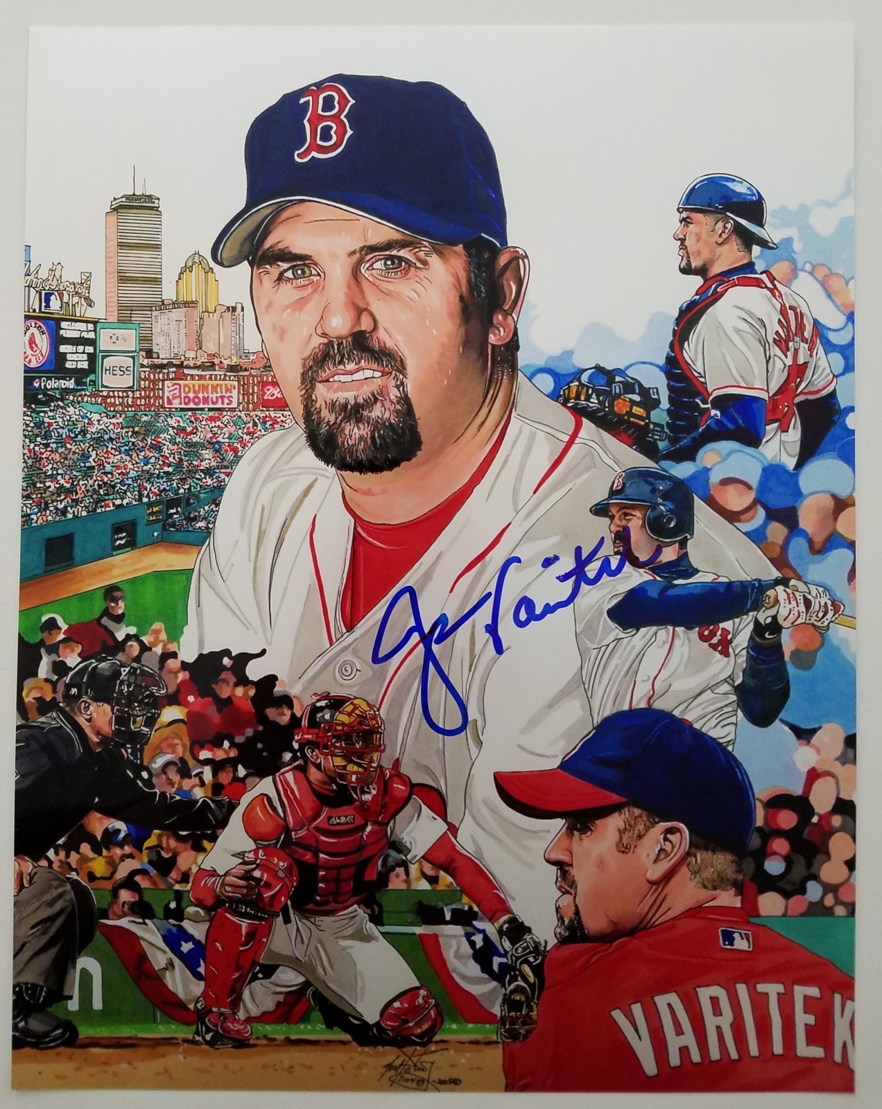 Jason Varitek Signed 11x14 Metallic Photo Boston Red Sox World Series ...