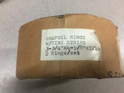 NEW NO BOX YARWAY CORP GRAFOIL RINGS WITH ZINK STRIPS 3-3/4" X 4-5/8" X ...