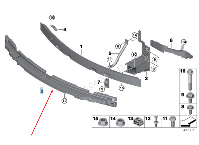 BMW X5 F15 Foam Front Bumper Impact Absorber for sale online | eBay