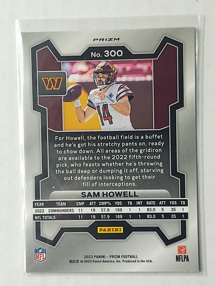 2023 PANINI PRIZM SILVER SAM HOWELL FOOTBALL CARD #300 | eBay