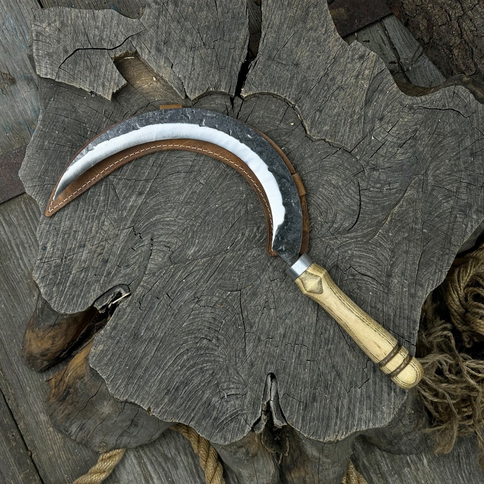 Large Sickle. Razor Sharp Blade. Garden Boline. Forged Harvesting ...