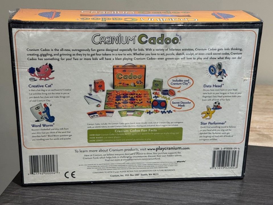 NEW 2002 Cranium Cadoo The outrageous game that's all kinds fun! Board ...