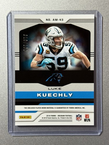2018 Panini Obsidian - Atomic Material Relics Luke Kuechly #Am-43 /100 ...