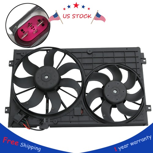 Radiator Condenser Fan For Volkswagen Jetta Beetle 2.5L 2.0L L4 L5 ...