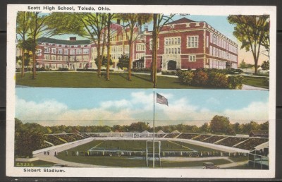 USA. Scott High School, Toledo Ohio. Vintage postcard | eBay