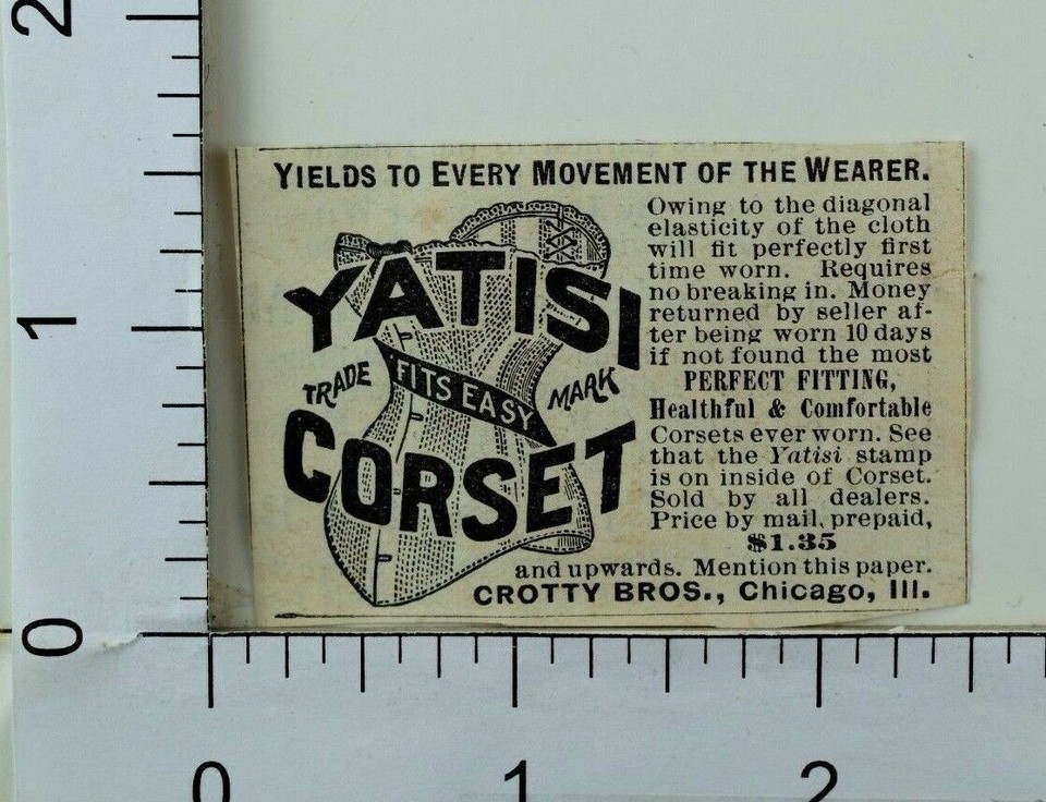 1870's Victorian Print Ad Crotty Bros. Yatisi Corset F61 | eBay